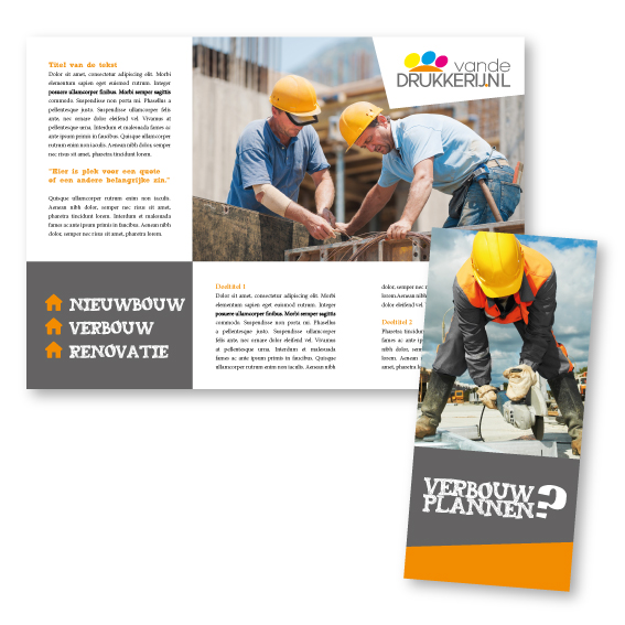 Voorbeeld ontwerpen van een folder (bouw)